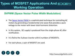 Types of MOSFET Applications and Working Operation | PPTX
