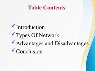 Presentation on types of network in learning through ICT | PPTX