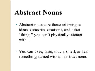 Abstract Noun Examples