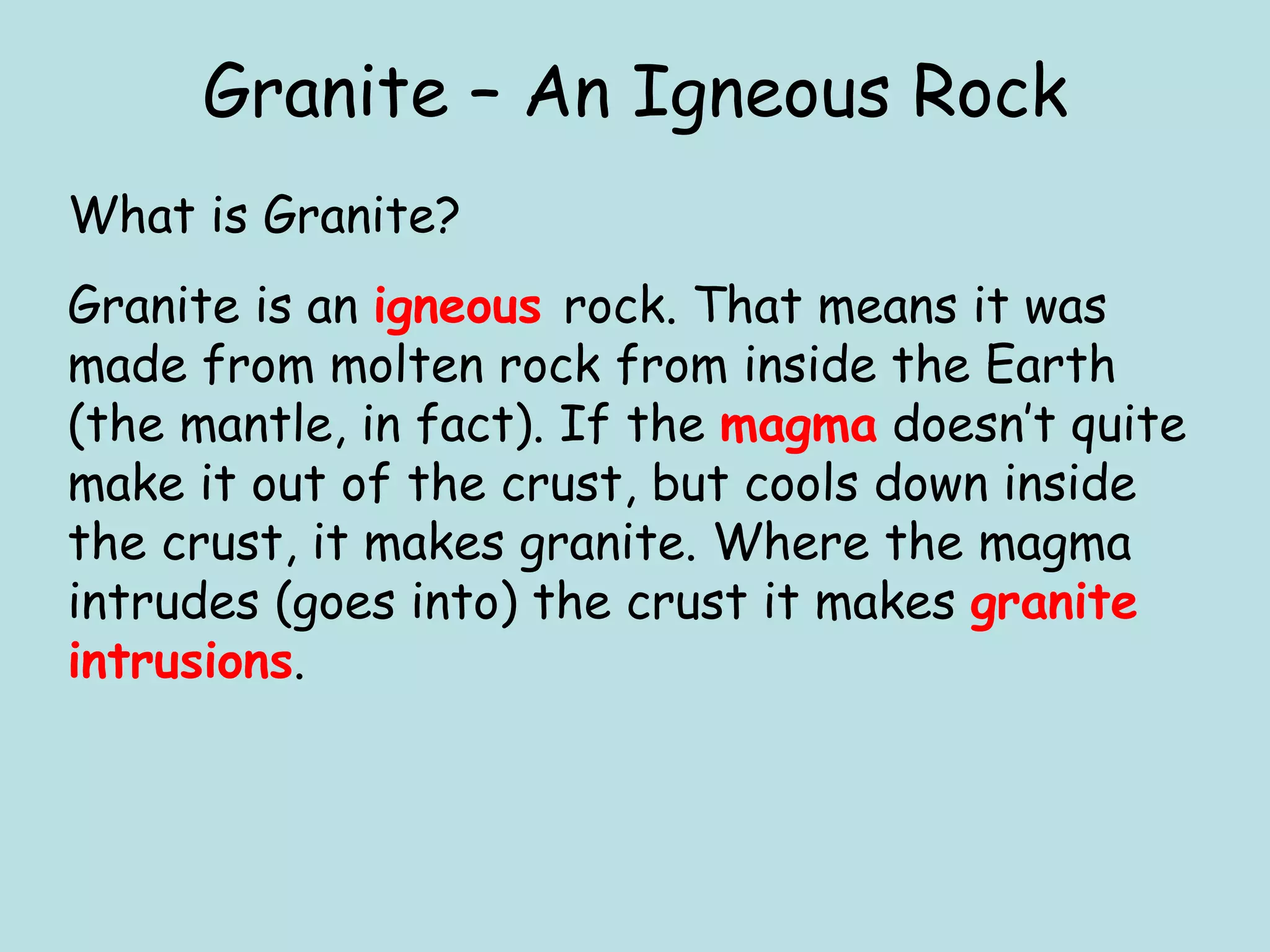 Types of Rock and their distribution in the UK | PPT