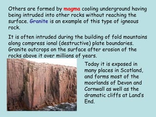 Types of Rock and their distribution in the UK | PPT