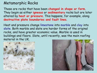 Types of Rock and their distribution in the UK | PPT