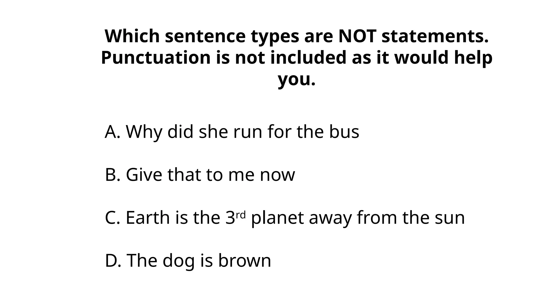 different sentence types questions statements | PPT