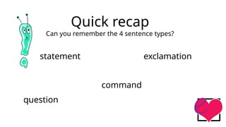 different sentence types questions statements | PPT