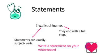 different sentence types questions statements | PPTX