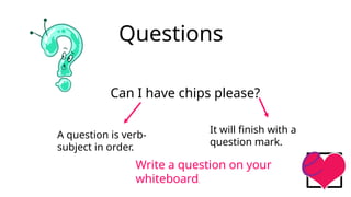 different sentence types questions statements | PPTX