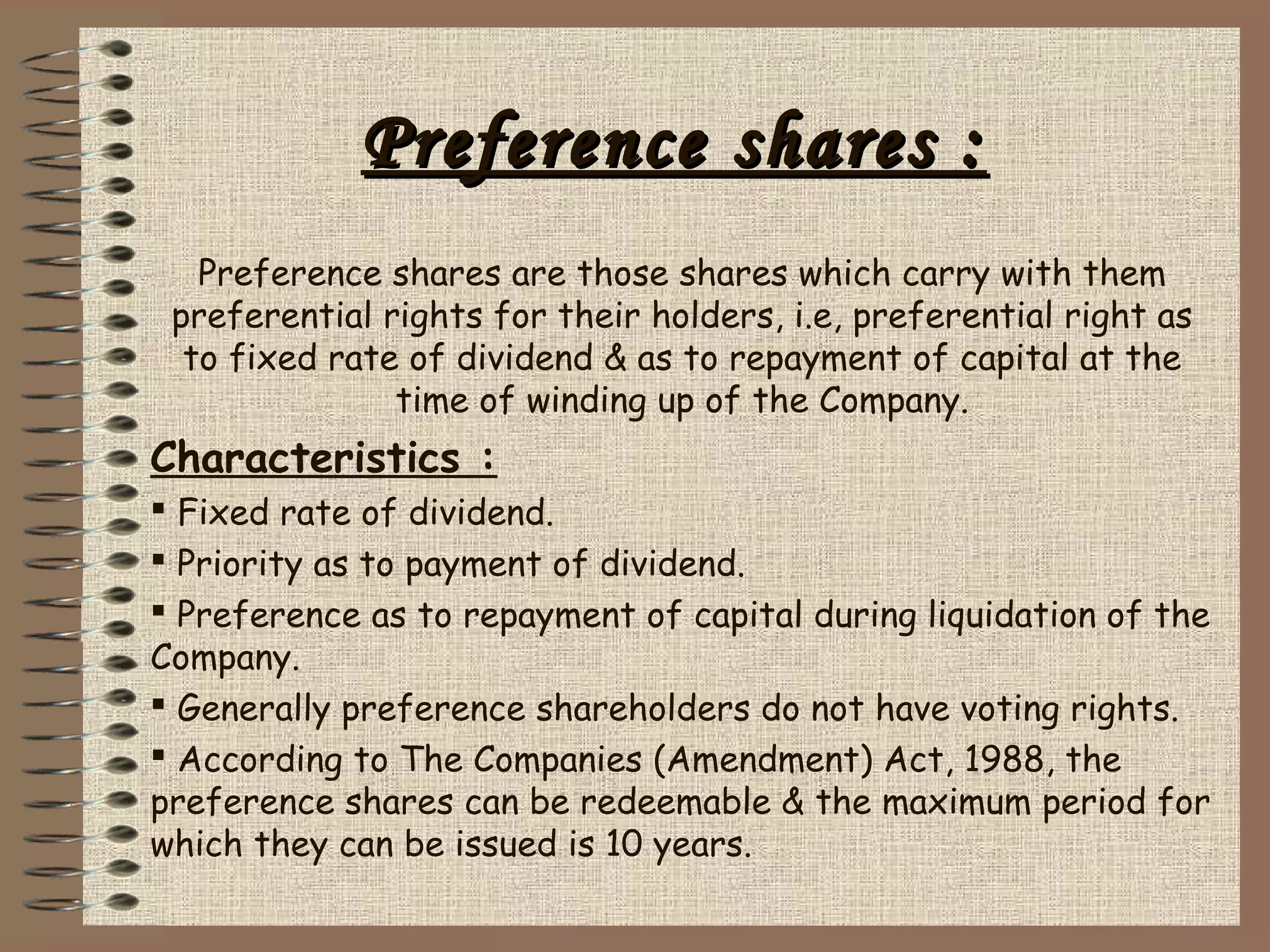 Types Of Shares Ppt