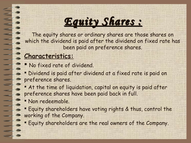 Types of-shares | PPT | Stocks and Bonds | Personal Investing