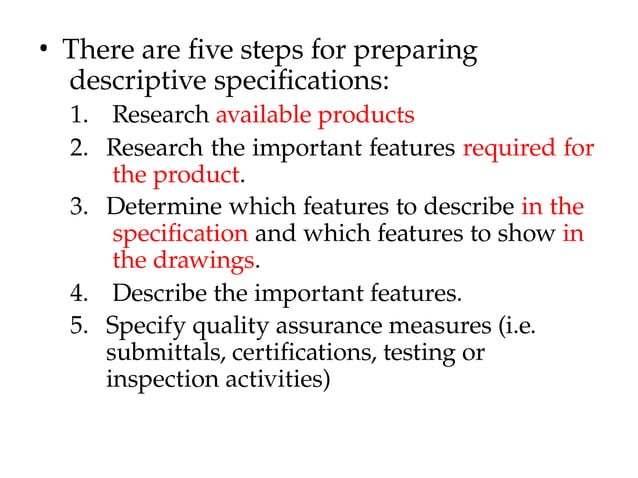 Types-of-specification b. architecture . | PPT
