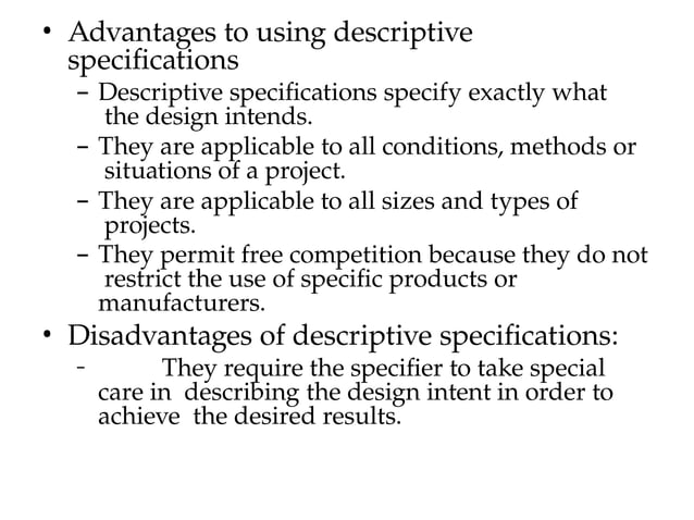 Types-of-specification b. architecture . | PPT