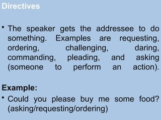 Types-of-Speech-Act Quarter 1 Oral Communication | PPTX