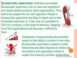THE SUPERVISION AND TYPES OF SUPERVISION | PPTX