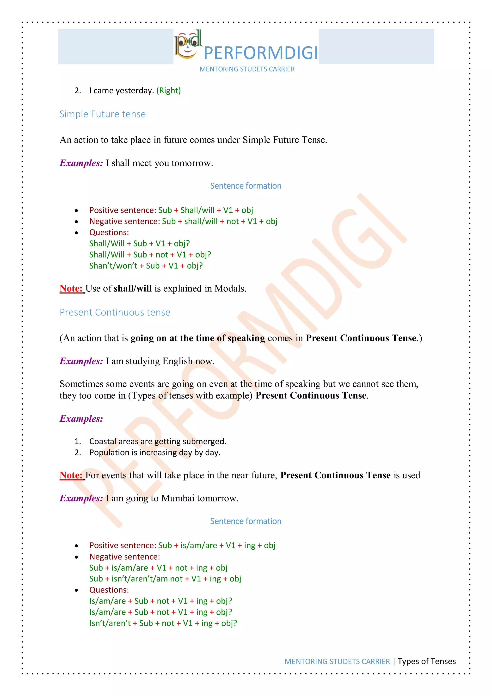 Types of-tenses | PDF