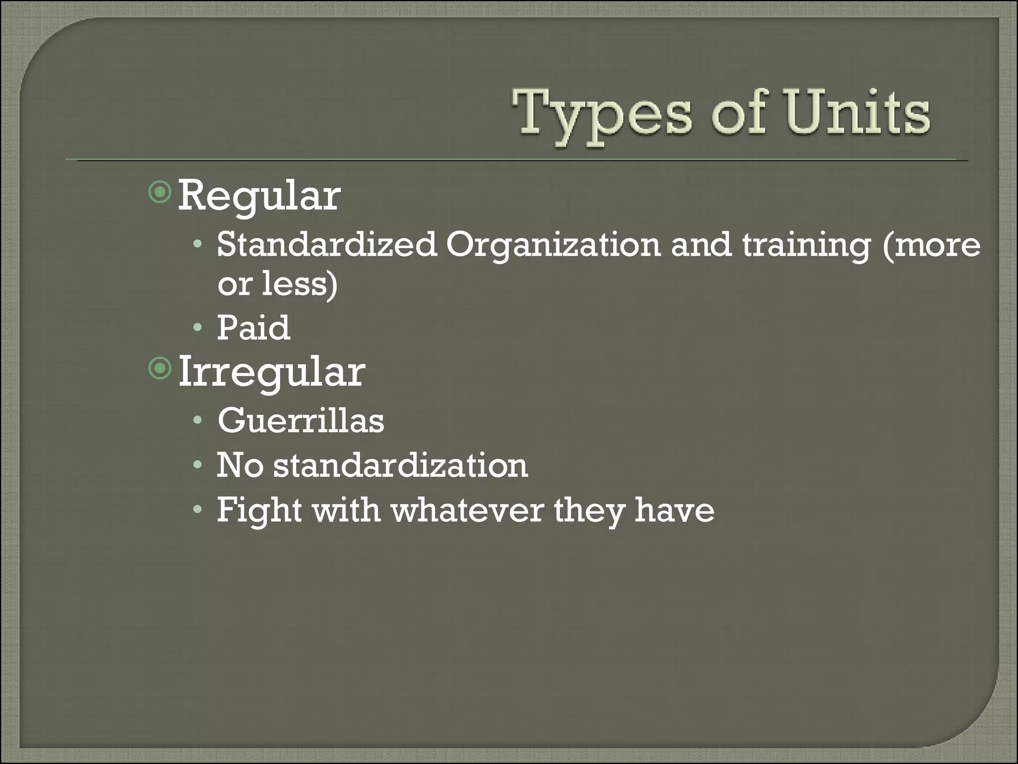 Types Of Modern Military Units | PPT