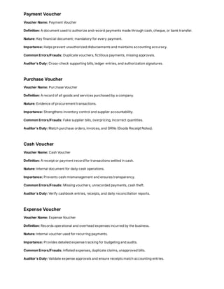 Types of Voucher in Auditing and amazing pptx | PDF