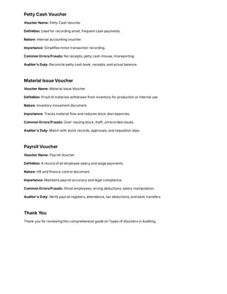 Types of Voucher in Auditing and amazing pptx | PDF