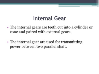 Types and application of gears | PPTX