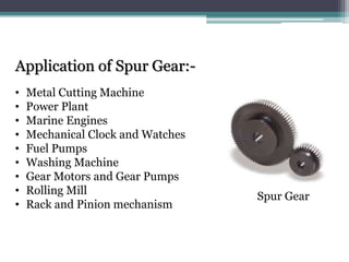 Types and application of gears | PPTX