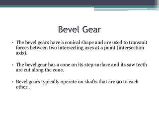 Types and application of gears | PPTX