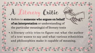 Types and approaches Literary Criticism | PPTX