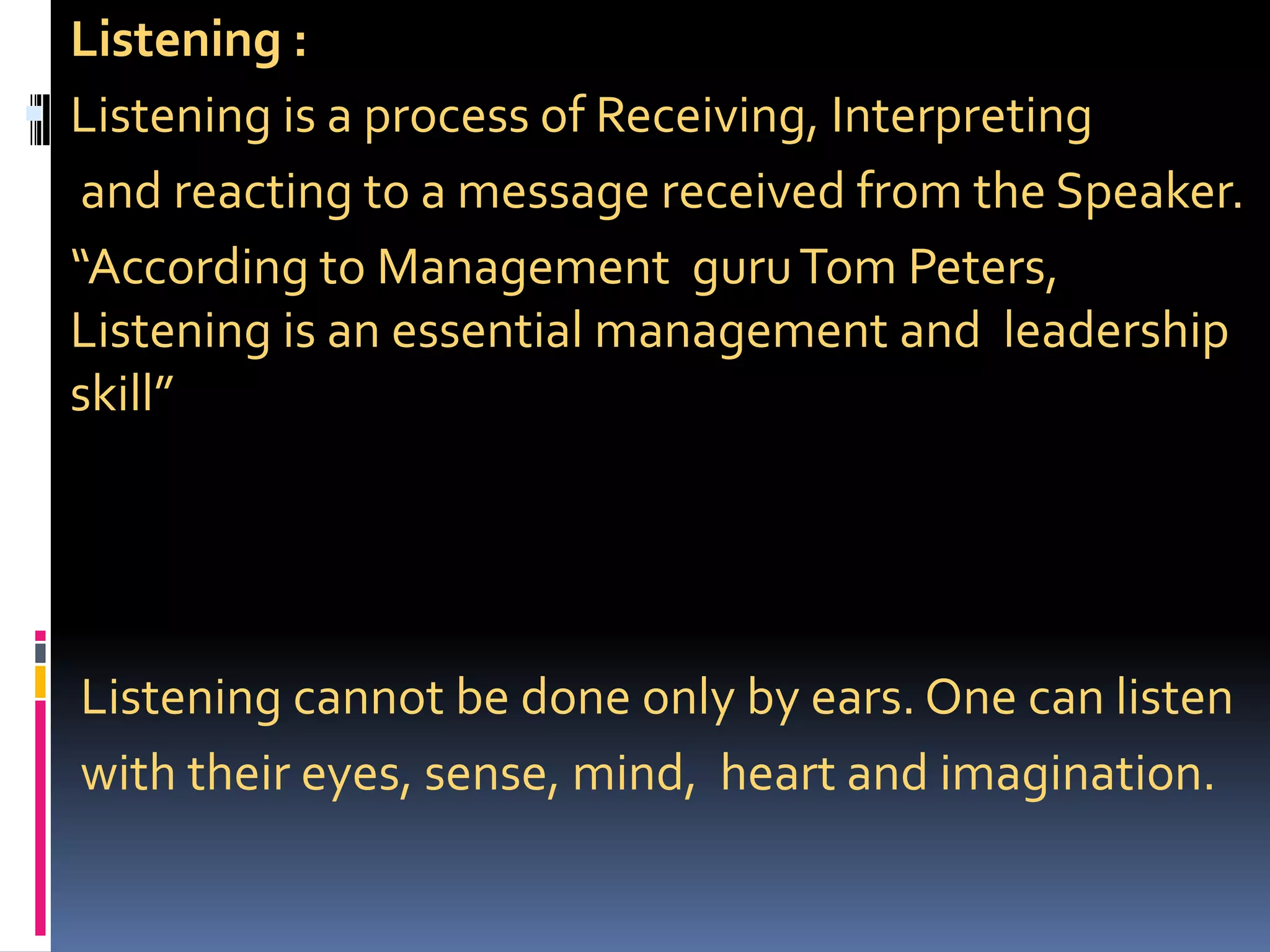 Types and barriers to listening | PPTX