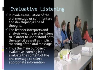 Types and barriers to listening | PPTX