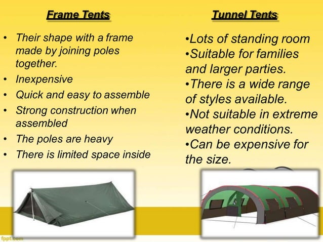 Types and care of tents | PPT