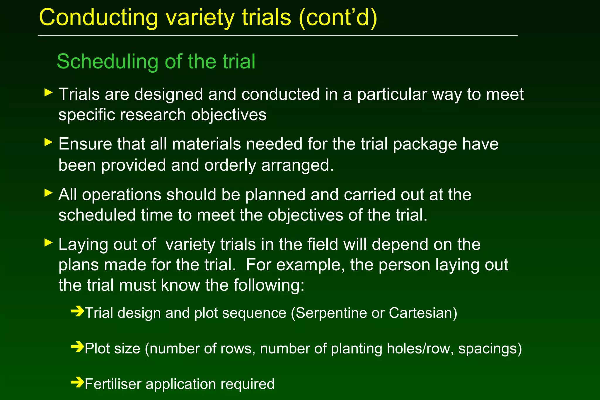 Types and Characteristics of Field Trials | PPT