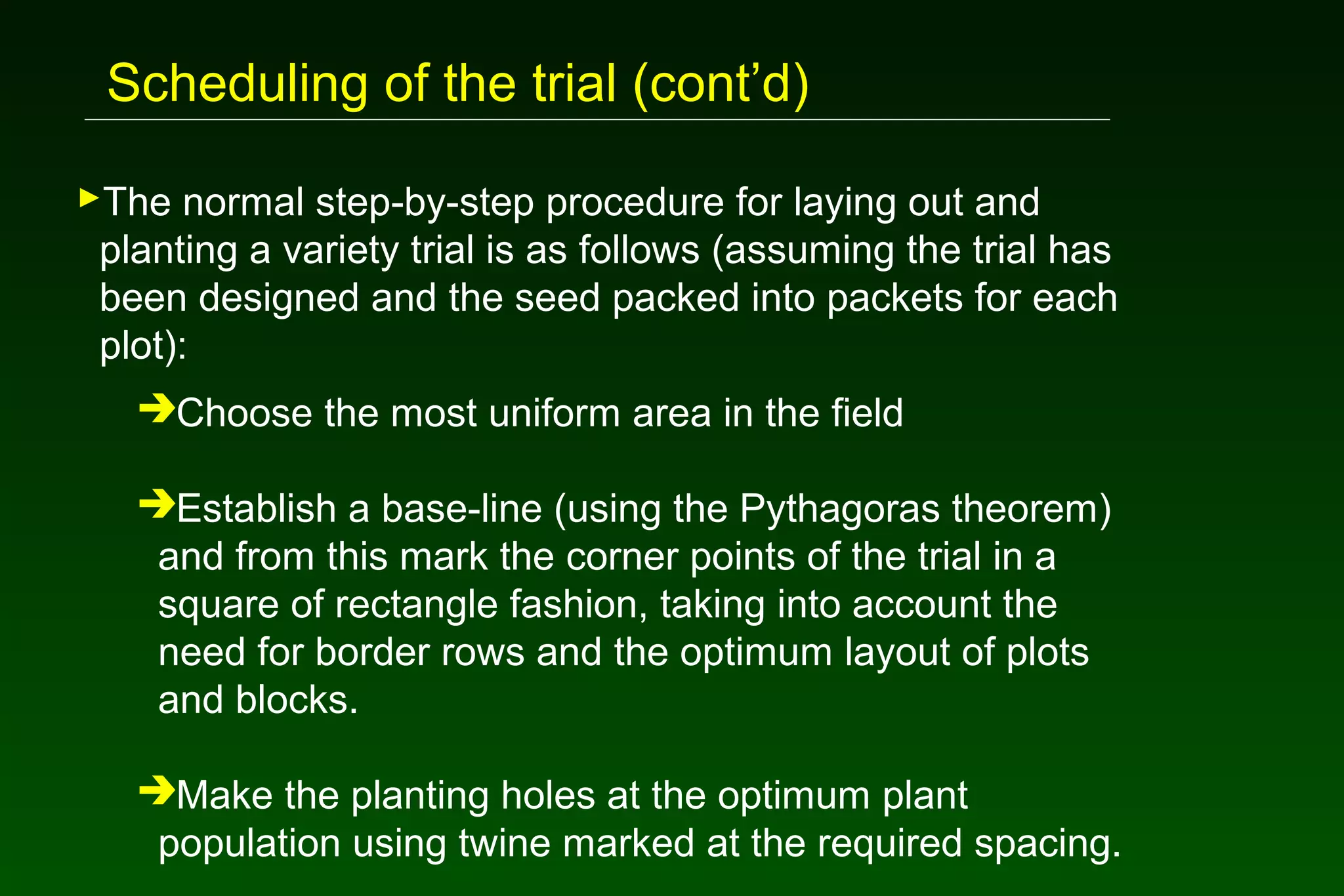 Types and Characteristics of Field Trials | PPT