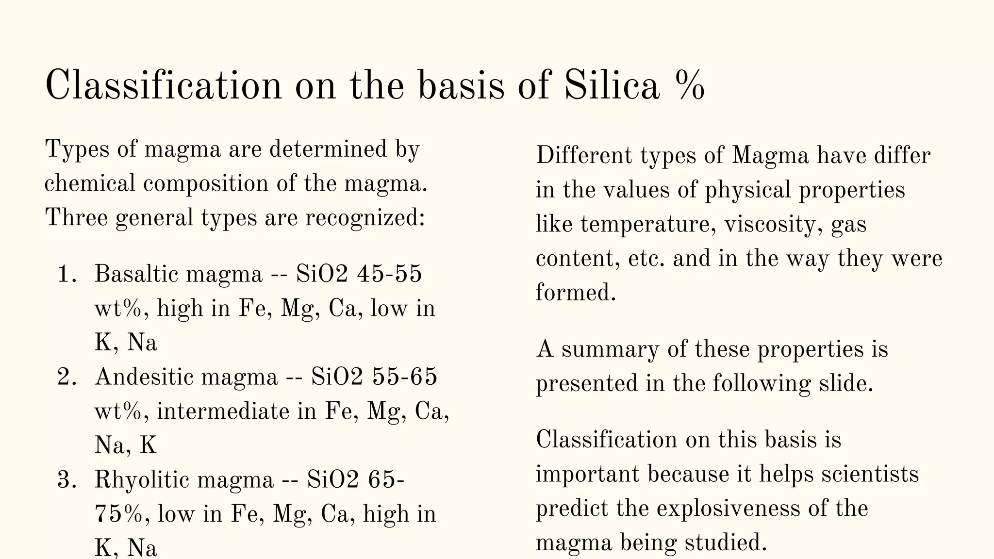 Types and characteristics of magma | PPTX