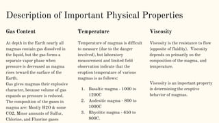 Types and characteristics of magma | PPTX