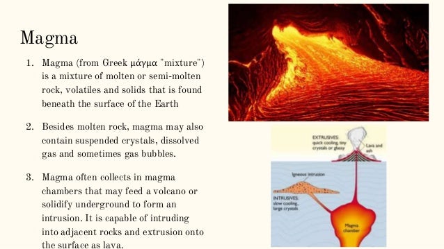 Types and characteristics of magma