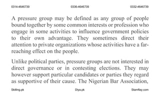 Types and Characteristics of Pressure Groups.pptx