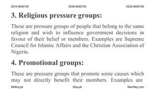 Types and Characteristics of Pressure Groups.pptx