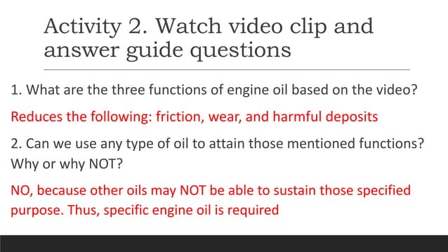 Types and classifications of engine oil (cot 1) | PPTX | Chemistry ...