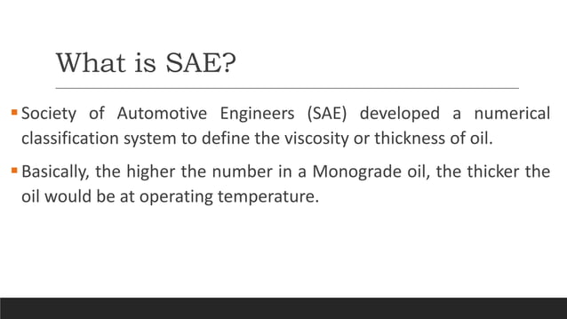 Types and classifications of engine oil (cot 1) | PPTX | Chemistry ...