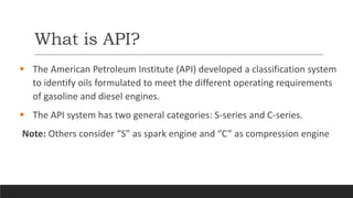 Types and classifications of engine oil (cot 1) | PPTX
