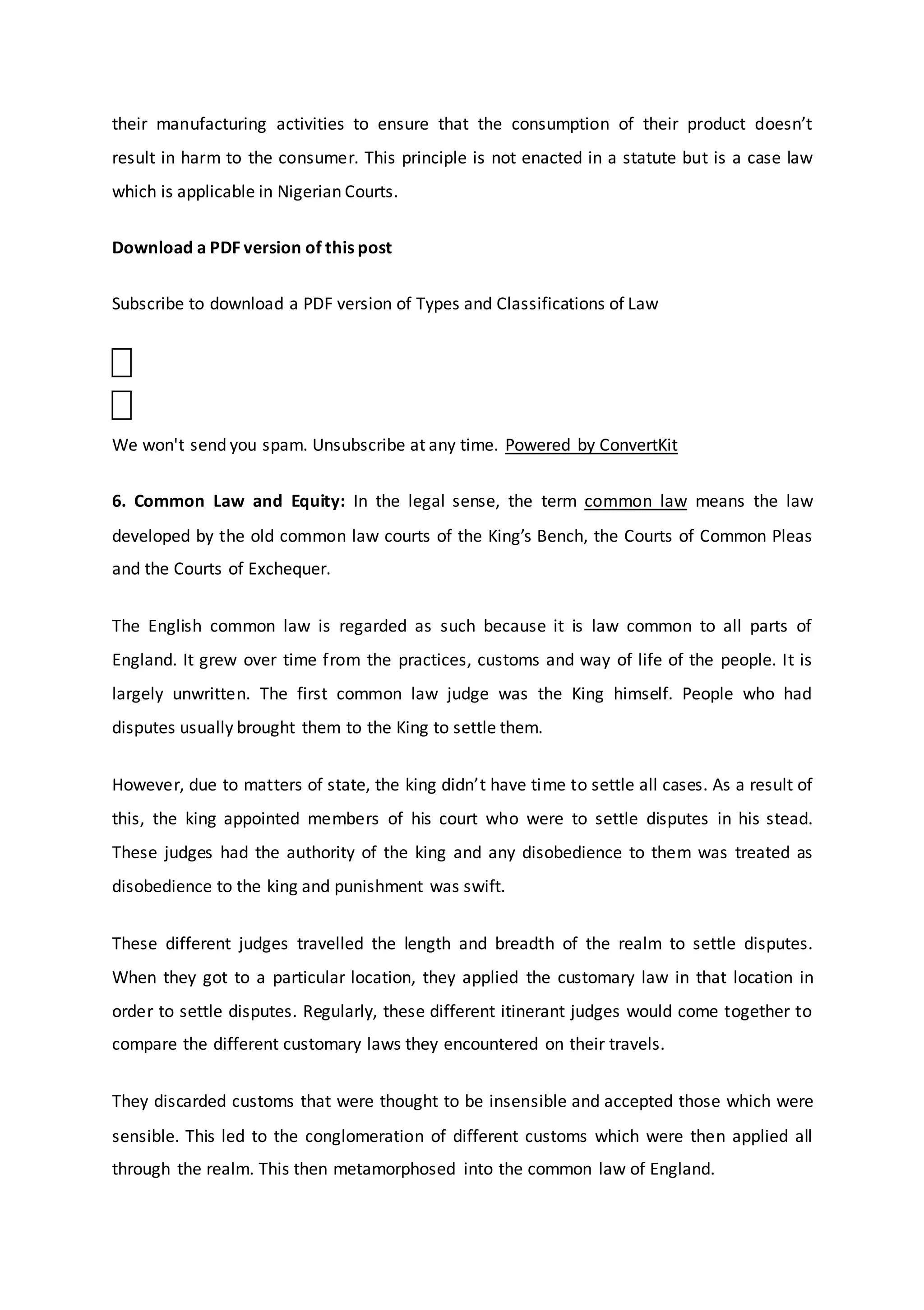 Types and classifications of law | DOCX