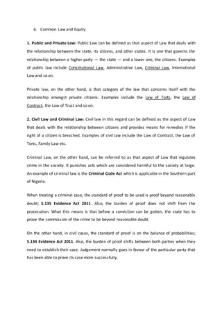 Types and classifications of law | DOCX