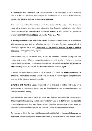 Types and classifications of law | DOCX