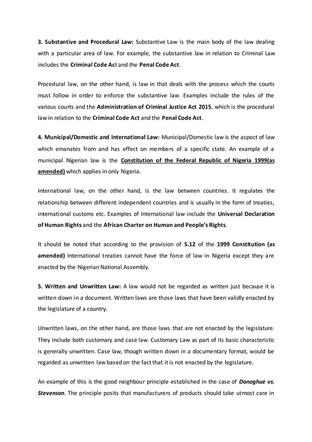 Types and classifications of law | DOCX