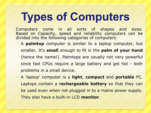 Types and components of computer system | PPTX