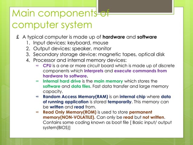 Types and components of computer system | PPT