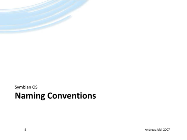 Symbian OS - Types And Declarations | PPTX | Programming Languages | Computing