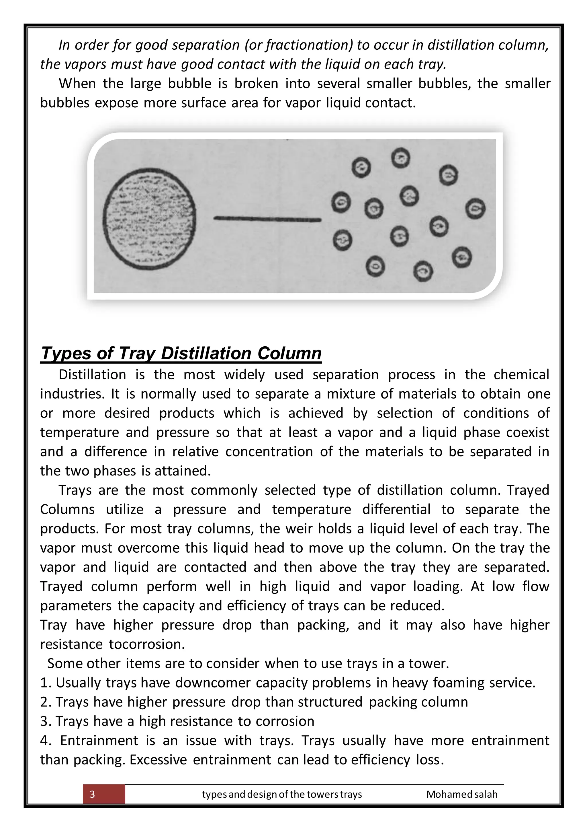 Types and design of the towers trays | DOCX