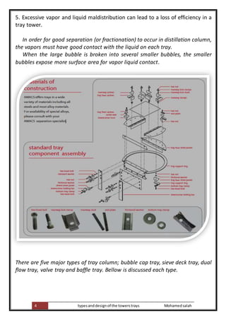 Types and design of the towers trays | DOCX