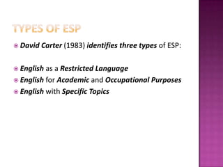 Types and features of esp | PPTX