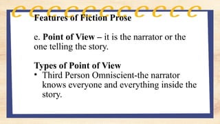 TYPES AND FEATURES OF POETRY AND PROSE - GRADE 9.pptx