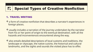 Types and Forms of Creative Non-fiction. PowerPoint | PPTX