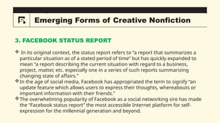 Types and Forms of Creative Non-fiction. PowerPoint | PPTX